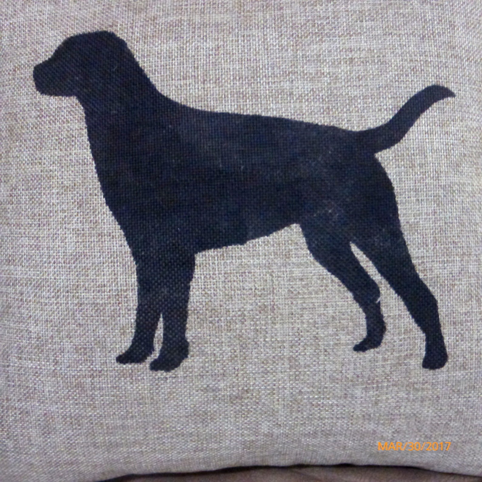 Burlap Black Lab Pillow Cover Dog Pillow Cover Animal - Etsy