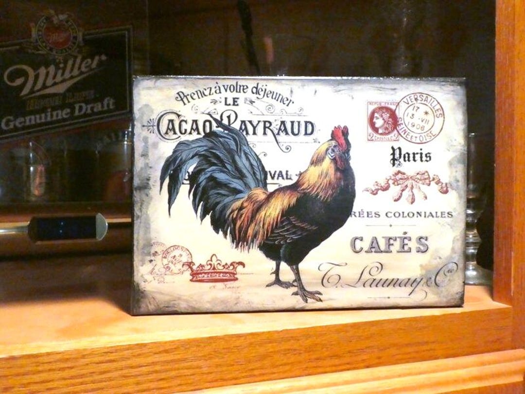 Farmhouse Rooster Plaque: Paris French Country Decor - Etsy