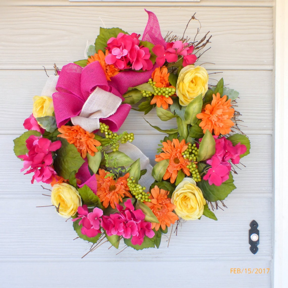 Bright Summer Wreath Spring Wreath Floral Wreaths - Etsy