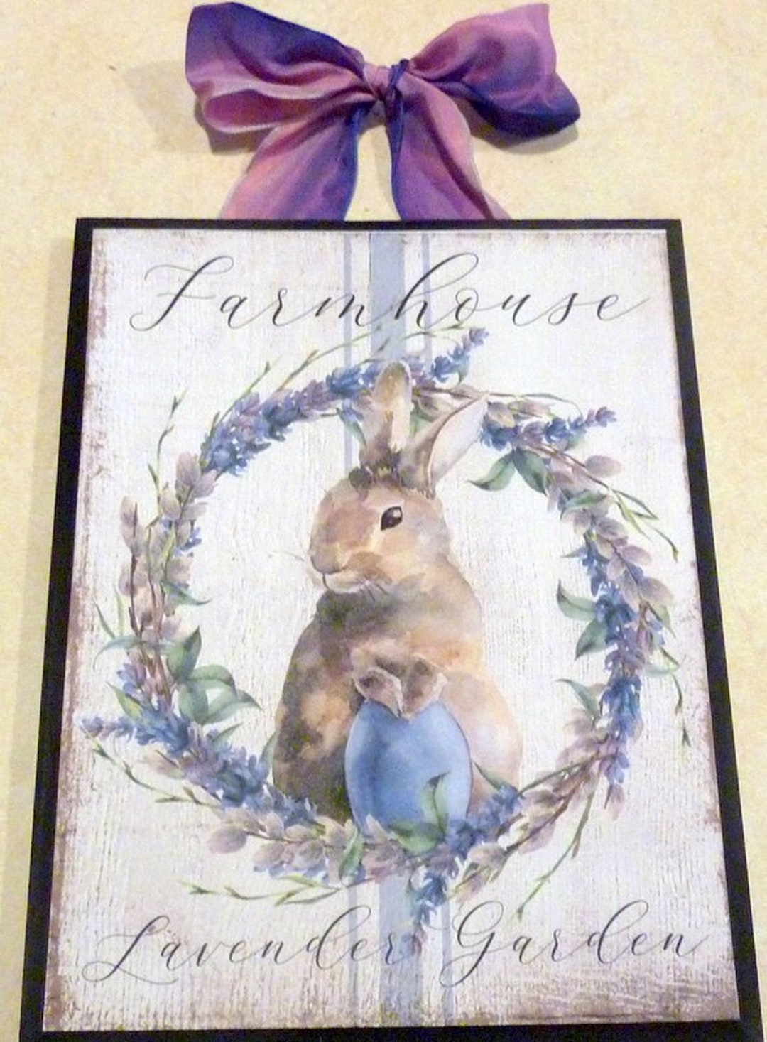 Farmhouse Lavender Garden Sign, Bunny Sign, Farmhouse Decor - Etsy