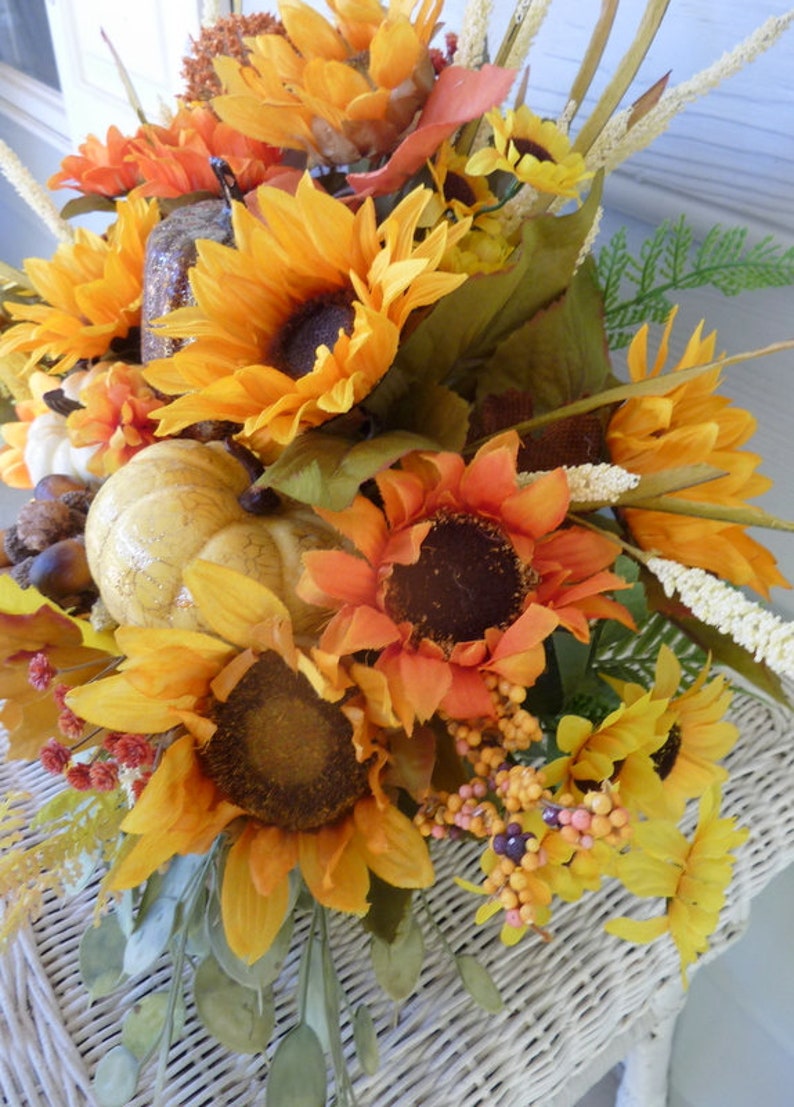 Fall Sunflower Centerpiece Thanksgiving Centerpiece Fall - Etsy