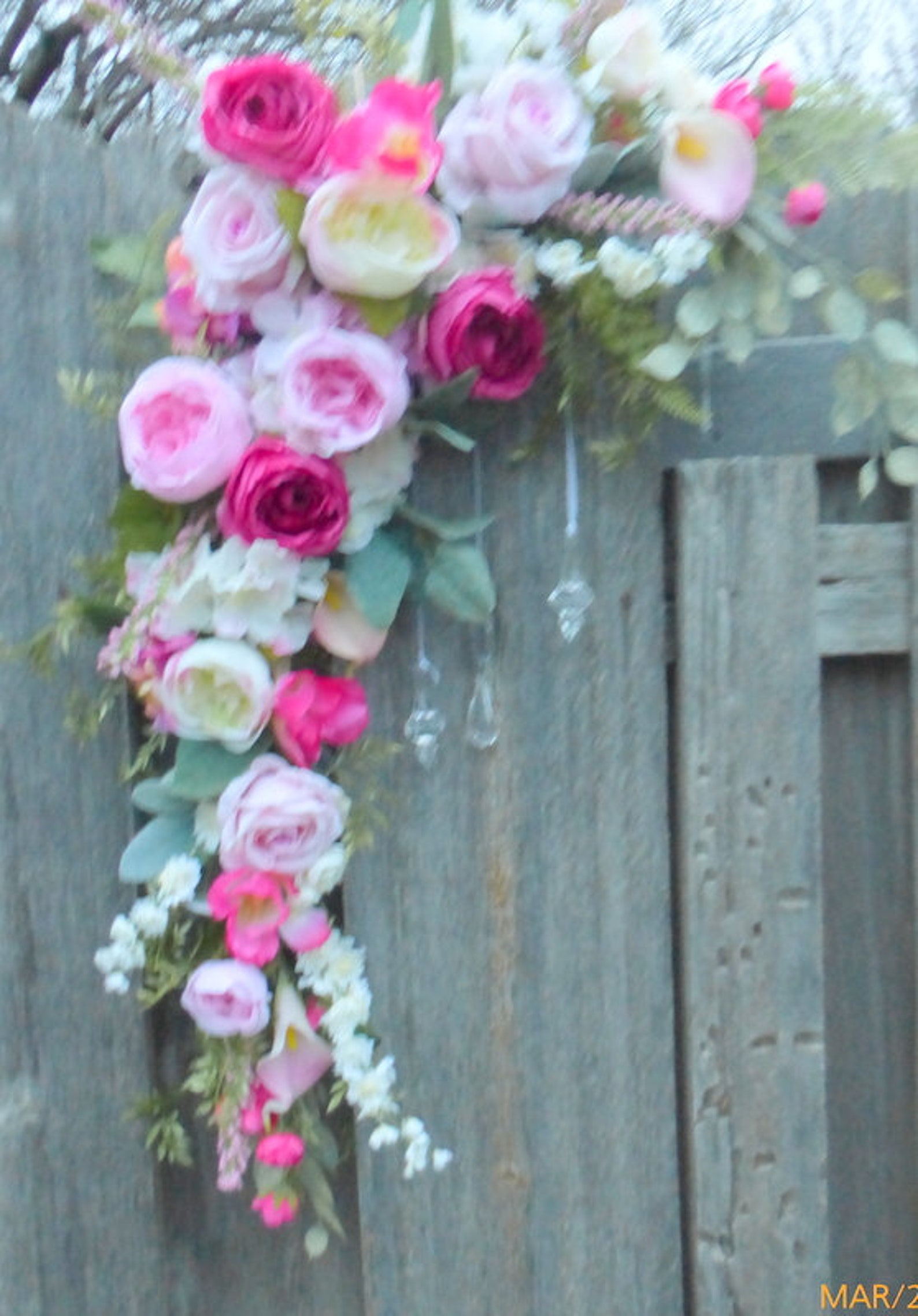 Rose Wedding Arch Set of 2 Arch Corner Swags Rose Arbor | Etsy