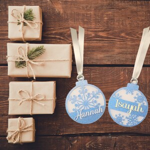 Personalized Snowflake Christmas Ornaments, Gift Tags or Stocking Tags ...