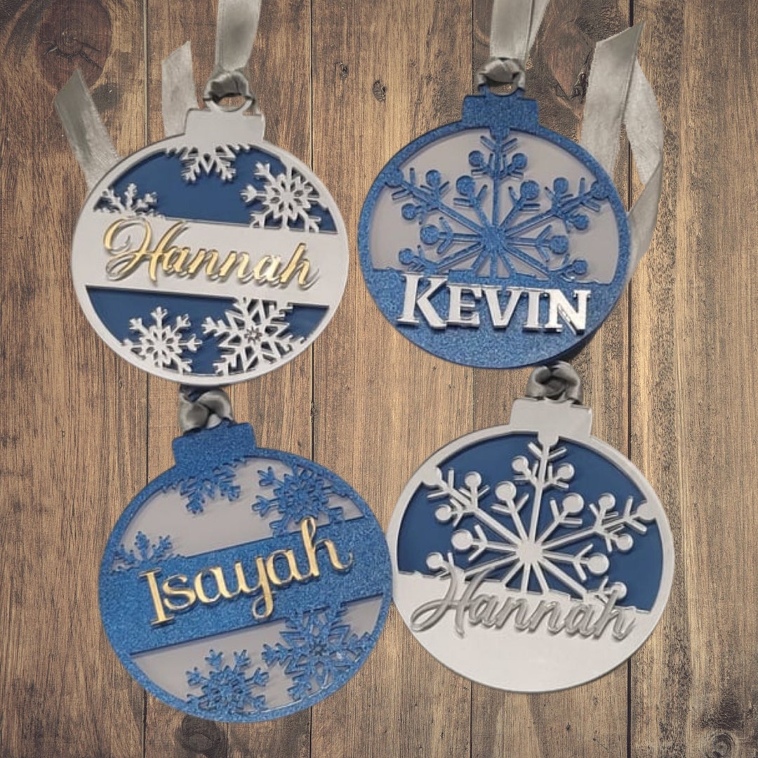 Personalized Snowflake Christmas Ornaments, Gift Tags or Stocking Tags ...