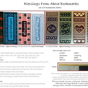 Blessings From Above Bookmarks - Set of 8 Bookmark Charts - PDF Digital ...