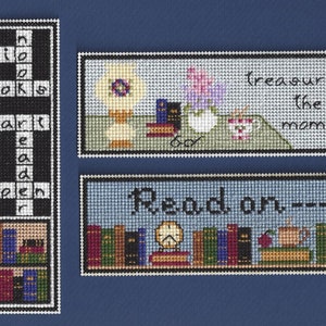 Book Lovers Trio - Set of 3 Bookmark Patterns - Counted Cross Stitch ...