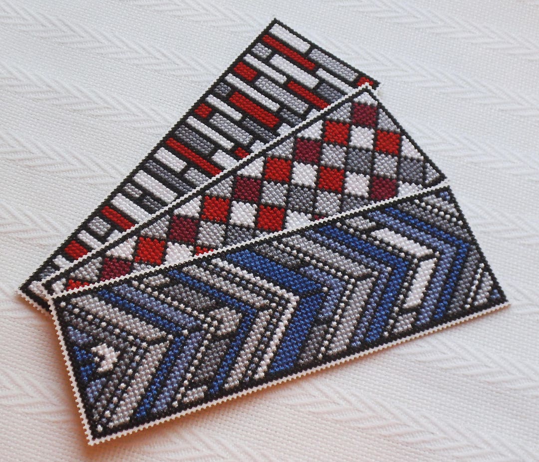 Geometric Designs - Set of 3 Bookmark Patterns - Counted Cross Stitch ...