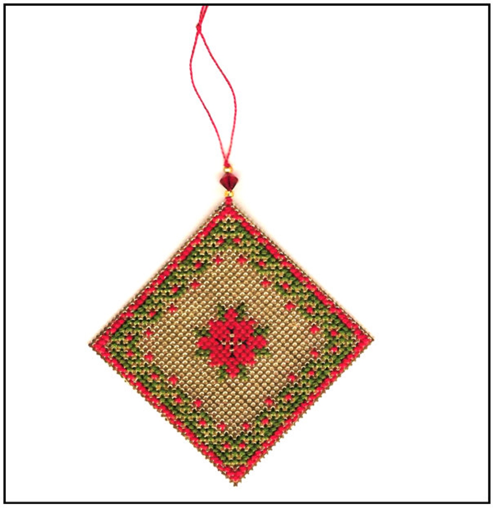 Gold Christmas Tree Ornaments Counted Cross Stitch Patterns - Set of 6 ...