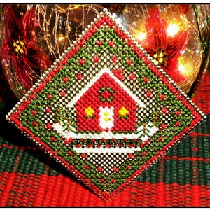 Gold Christmas Tree Ornaments Counted Cross Stitch Patterns - Set of 6 ...