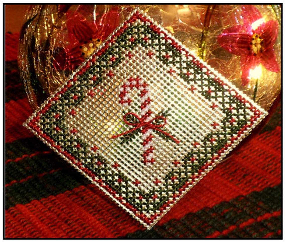 Gold Christmas Tree Ornaments Counted Cross Stitch Patterns - Set of 6 ...