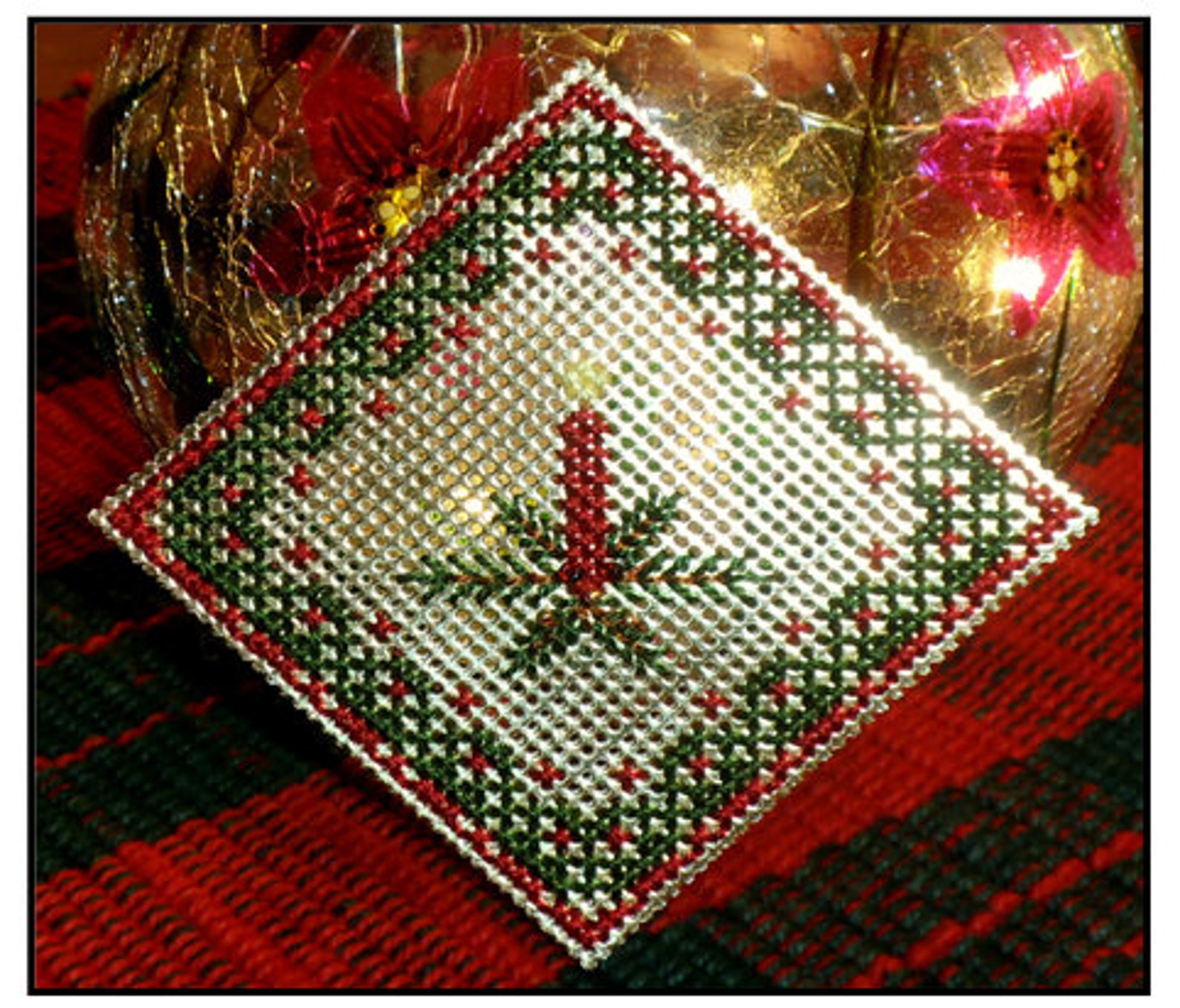Gold Christmas Tree Ornaments Counted Cross Stitch Patterns - Set of 6 ...