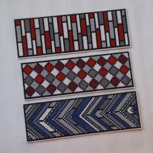 Geometric Designs - Set of 3 Bookmark Patterns - Counted Cross Stitch ...