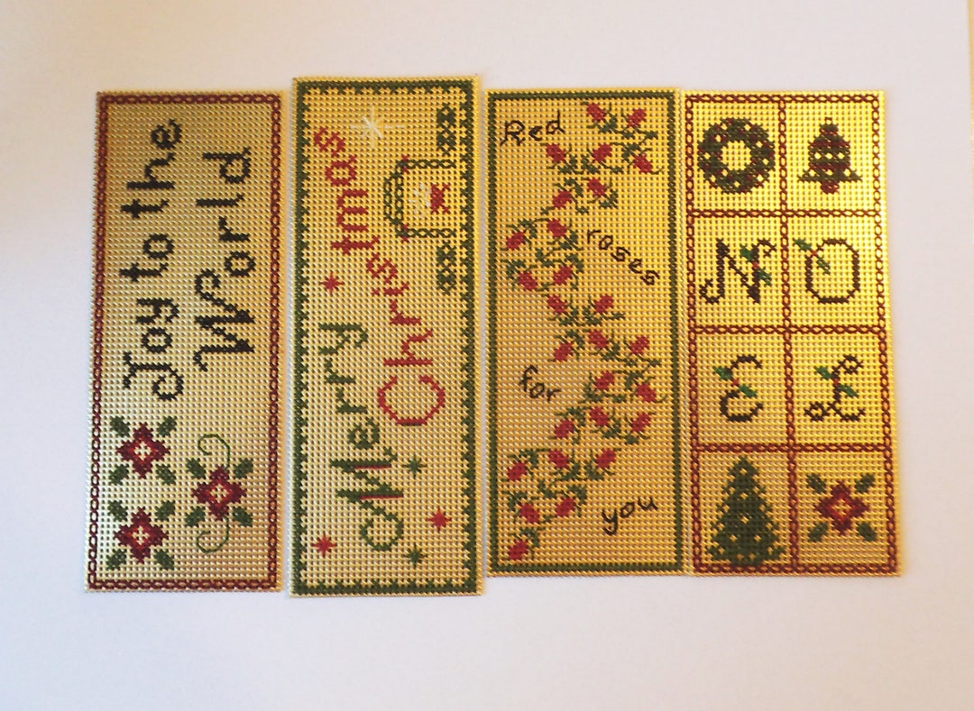 A Joyful Christmas - Set of 4 Bookmark Patterns - Counted Cross Stitch ...