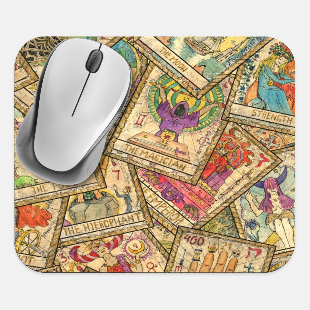Tarot Occult Mouse Pad, Oracle Gems Mouse Pad, Computer Accessories ...