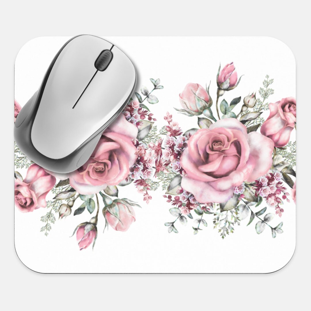 Floral Mouse Pad, Flowers Mouse Pad, Computer Accessories, Tech Desk ...