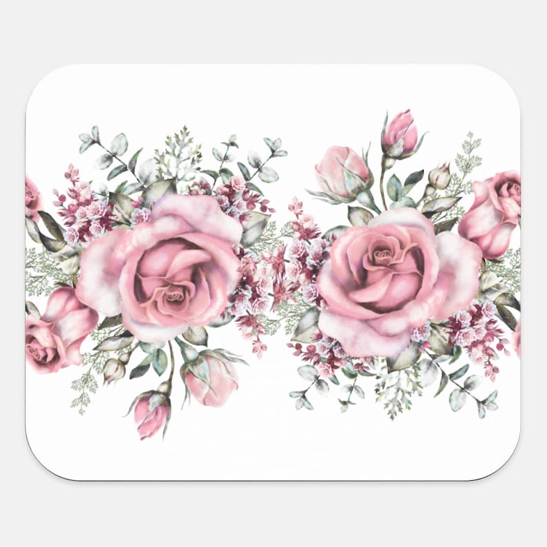 Floral Mouse Pad Flowers Mouse Pad Computer Accessories - Etsy