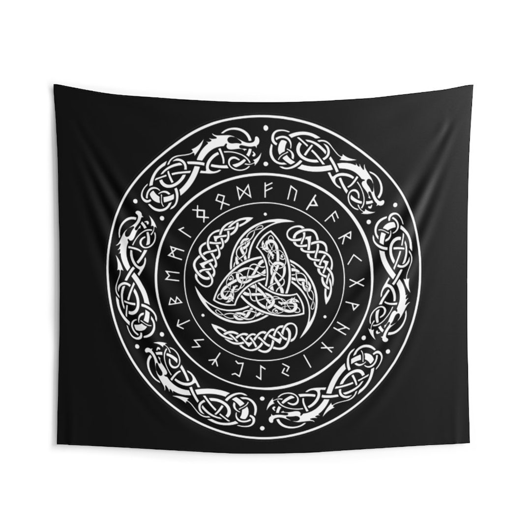 Runes Celtic Knot Wall Tapestry Custom Large Wall Hanging - Etsy