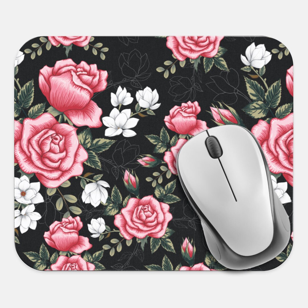 Floral Mouse Pad Flowers Mouse Pad Computer Accessories - Etsy