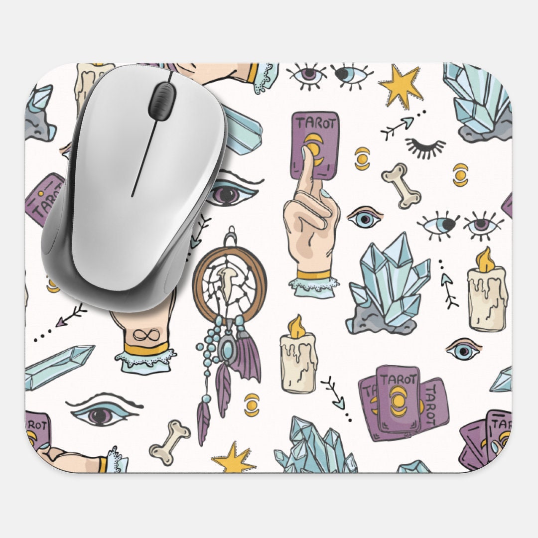 Tarot Occult Mouse Pad, Oracle Gems Mouse Pad, Computer Accessories ...