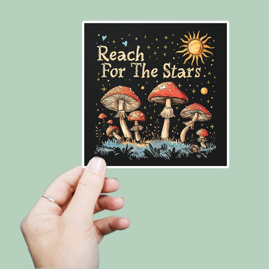 Reach for the Stars Decal, Satin Finish Sticker, Boho Sticker Laptop ...