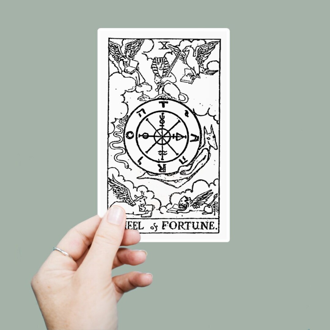 Wheel of Fortune Vinyl Decal, Satin Finish Sticker, Tarot Card Laptop ...