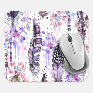 Feathers Mouse Pad, Feather Mouse Pad, Computer Accessories, Tech Desk ...