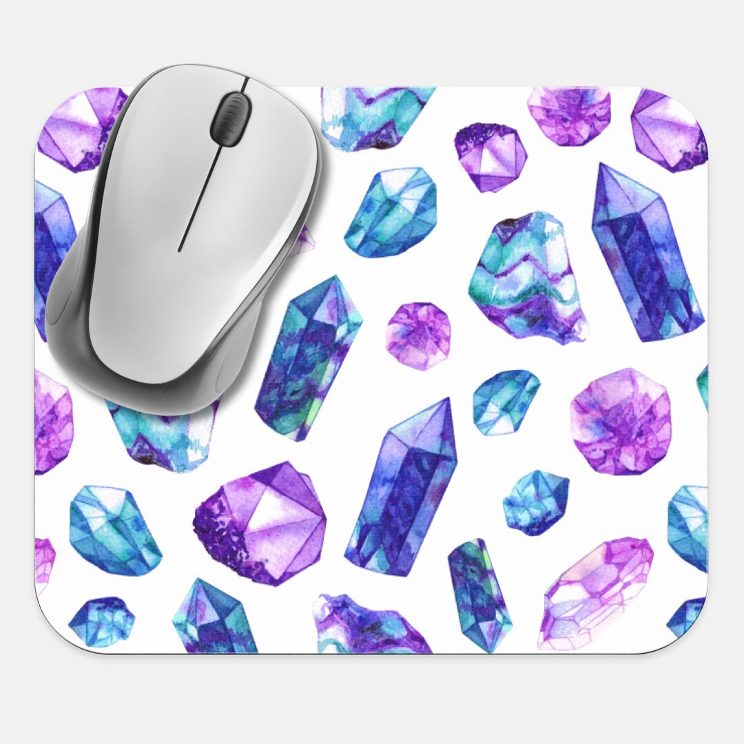 Watercolor Crystals Mouse Pad Gems Mouse Pad Computer - Etsy
