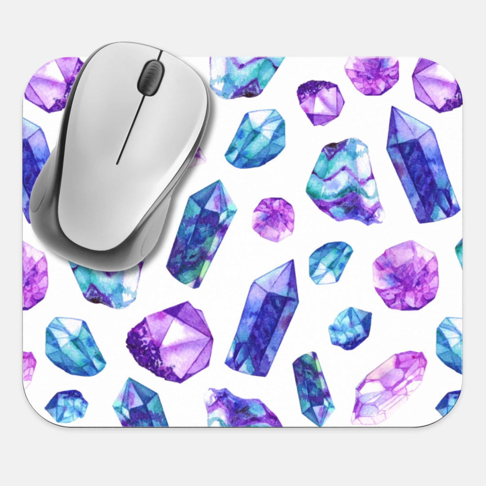 Watercolor Crystals Mouse Pad Gems Mouse Pad Computer | Etsy