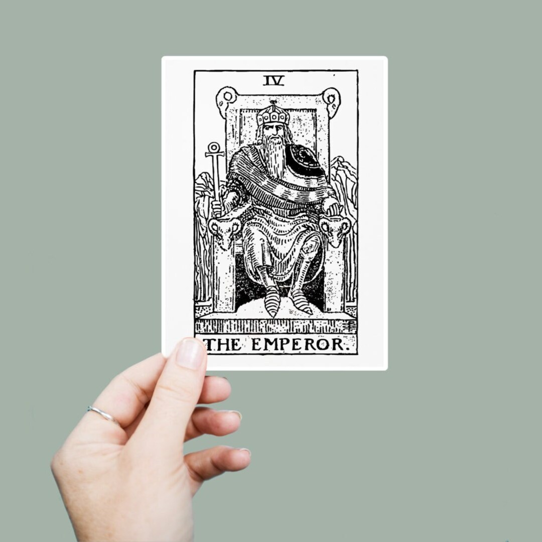 The Emperor Vinyl Decal, Satin Finish Sticker, Tarot Card Laptop ...