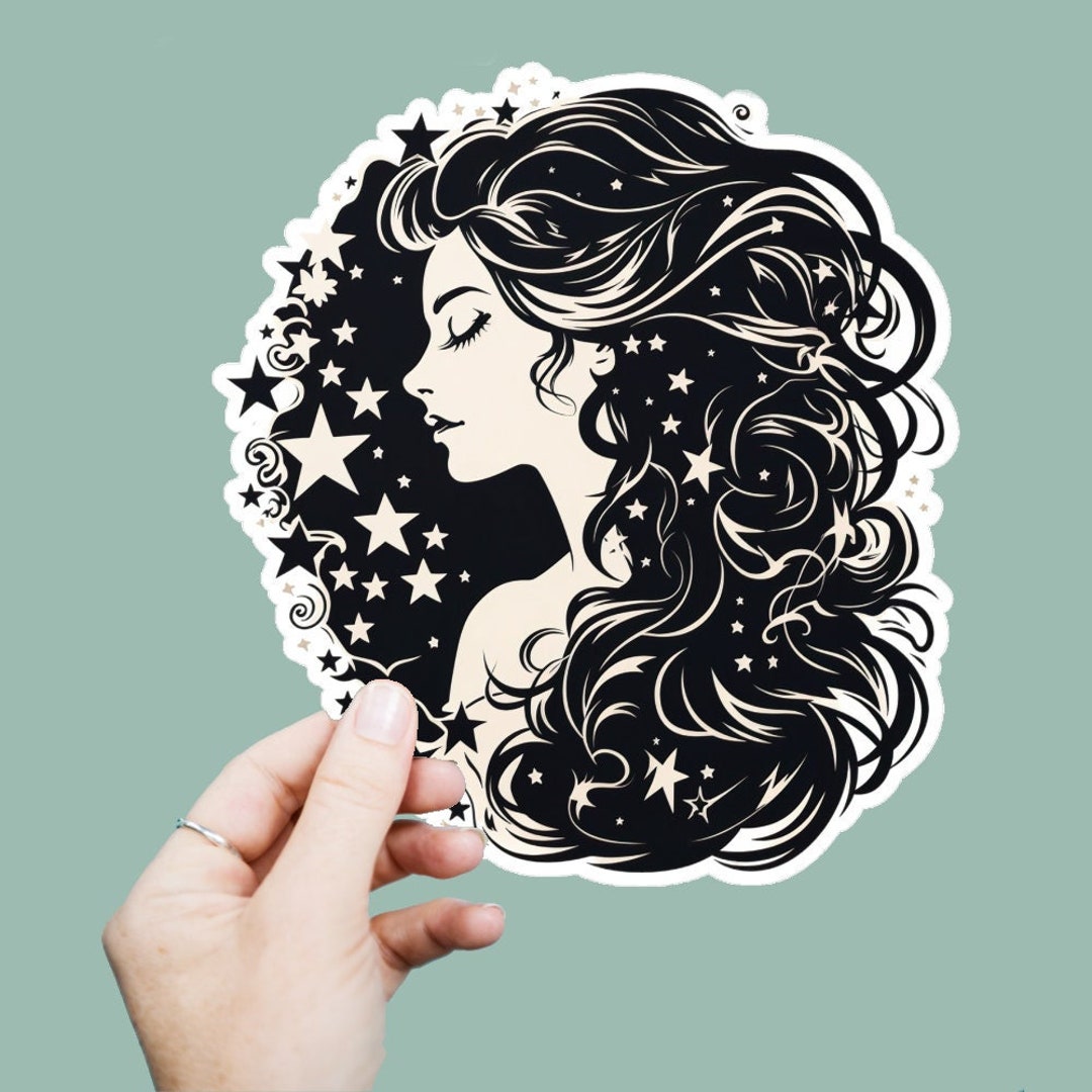 Watercolor Celestial Vinyl Decal, Satin Finish Boho Cosmic Queen ...