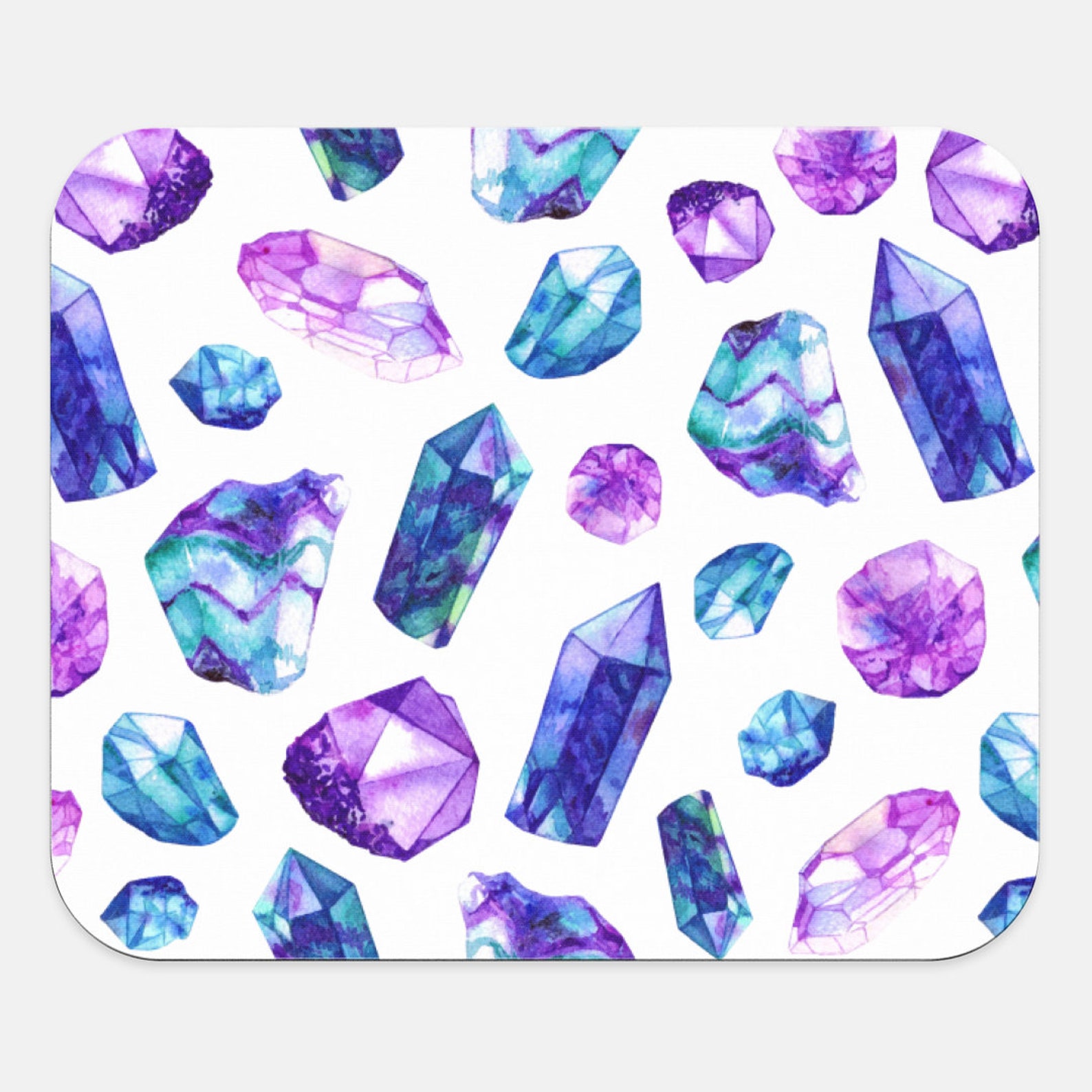 Watercolor Crystals Mouse Pad Gems Mouse Pad Computer - Etsy