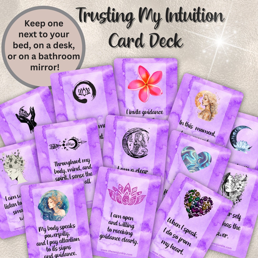 Trusting My Intuition Card Deck, Daily Affirmations, Intention Cards - Etsy