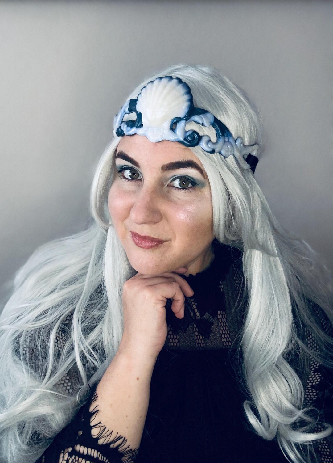 Silicone Dark Blue & White Siren Mermaid Circlet Crown - Etsy