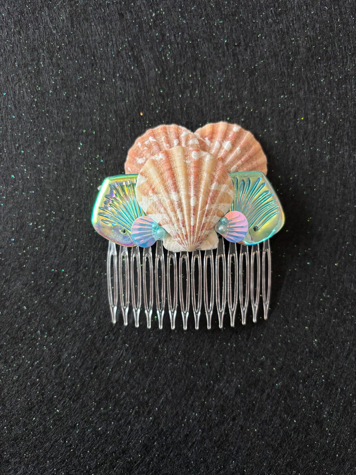 Shell Mythic Scale Mermaid Hair Comb Pale Green Iridescent - Etsy