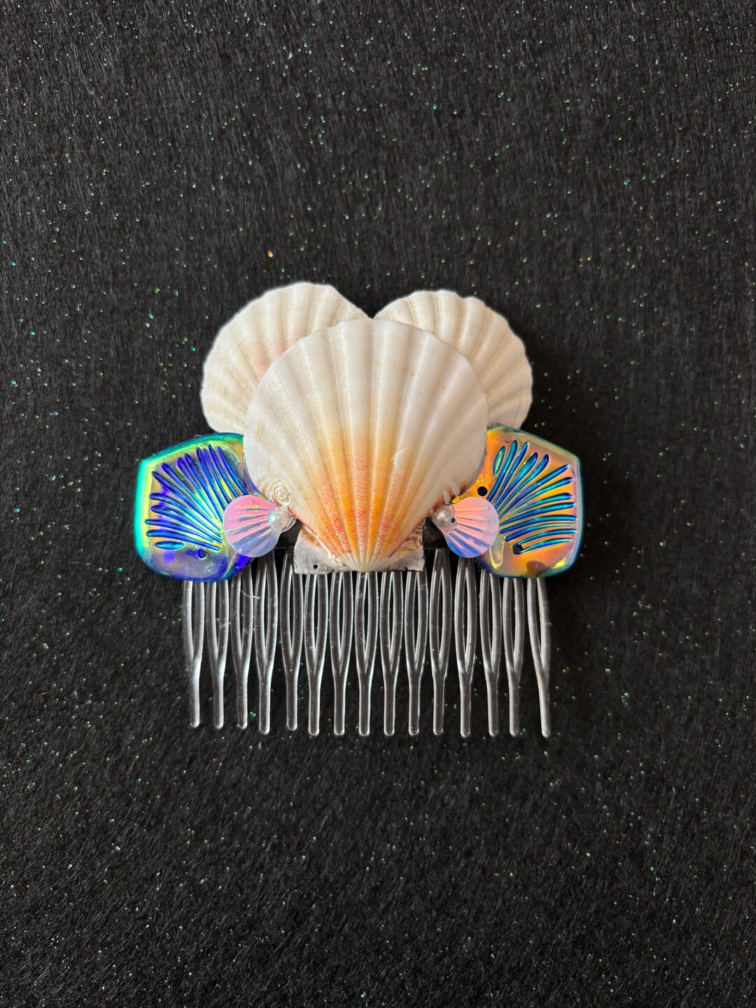Shell Mythic Scale Mermaid Hair Comb Blue Iridescent - Etsy