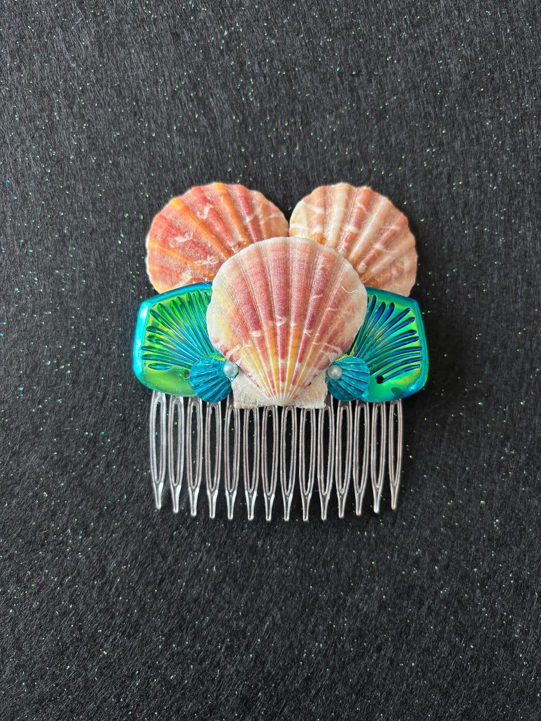 Shell Mythic Scale Mermaid Hair Comb Green - Etsy