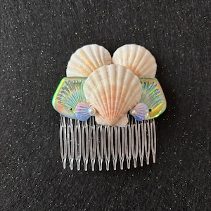 Shell Mythic Scale Mermaid Hair Comb Pale Green Iridescent - Etsy
