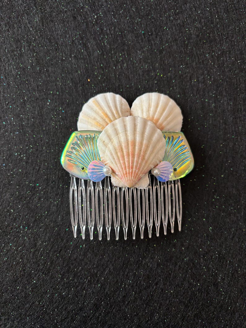 Shell Mythic Scale Mermaid Hair Comb Pale Green Iridescent - Etsy
