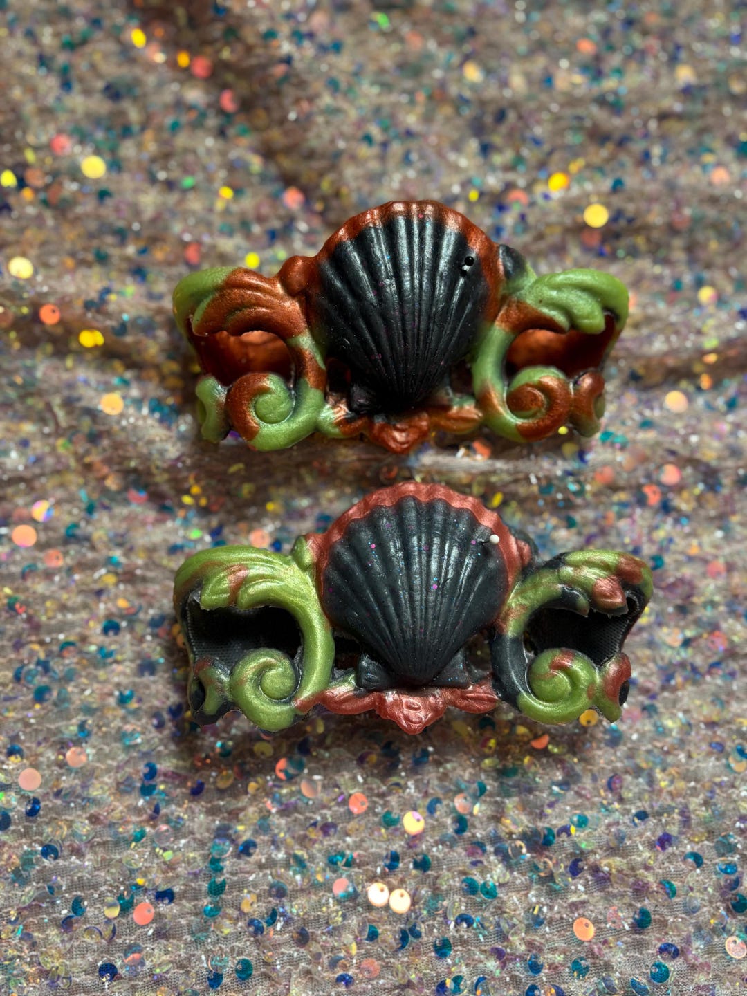 Silicone Black, Green, Glitter, and Brown Mermaid Arm Band Set of 2 - Etsy