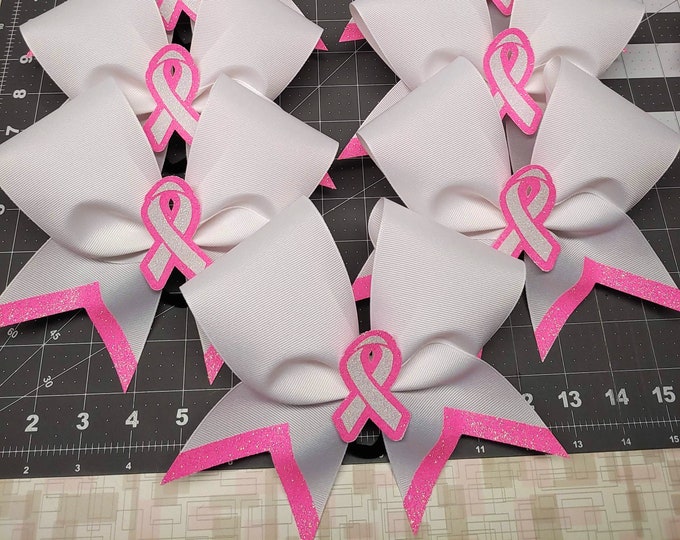 Pink Cheer Bow - Awareness Bow - October Bow - Cheer Bow - Pink ...