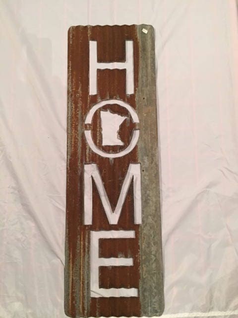 Old Rusted Corrugated Barn Tin Home Sign - Etsy