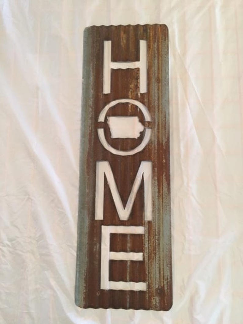 Old Rusted Corrugated Barn Tin Home Sign - Etsy