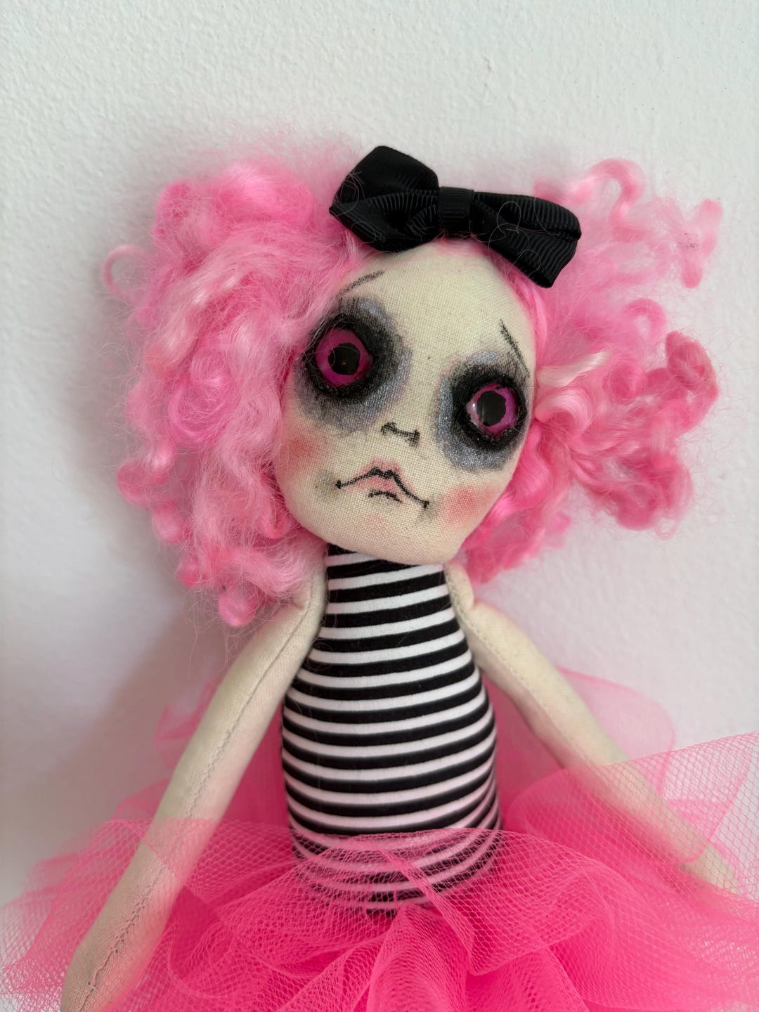 Handmade Sad Rag Doll: Gothic Cloth Art Doll With Glass Eyes - Etsy