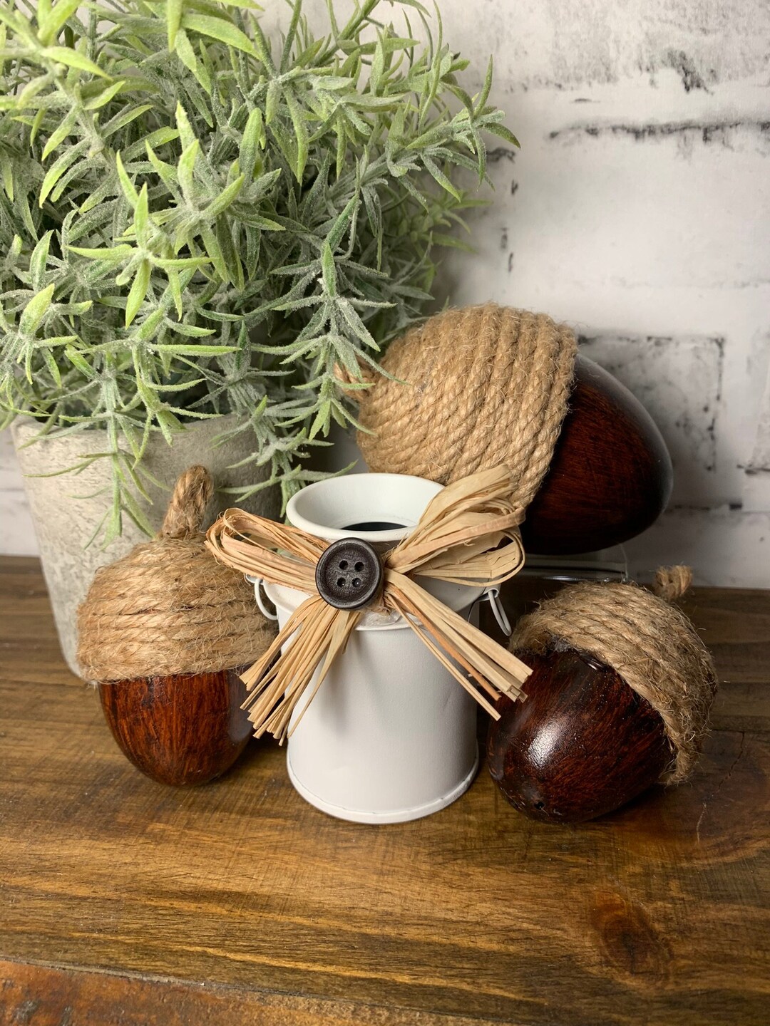 Fall Acorn Decor, Ready 2 Ship, Thanksgiving Table Decor, Handmade Wood ...