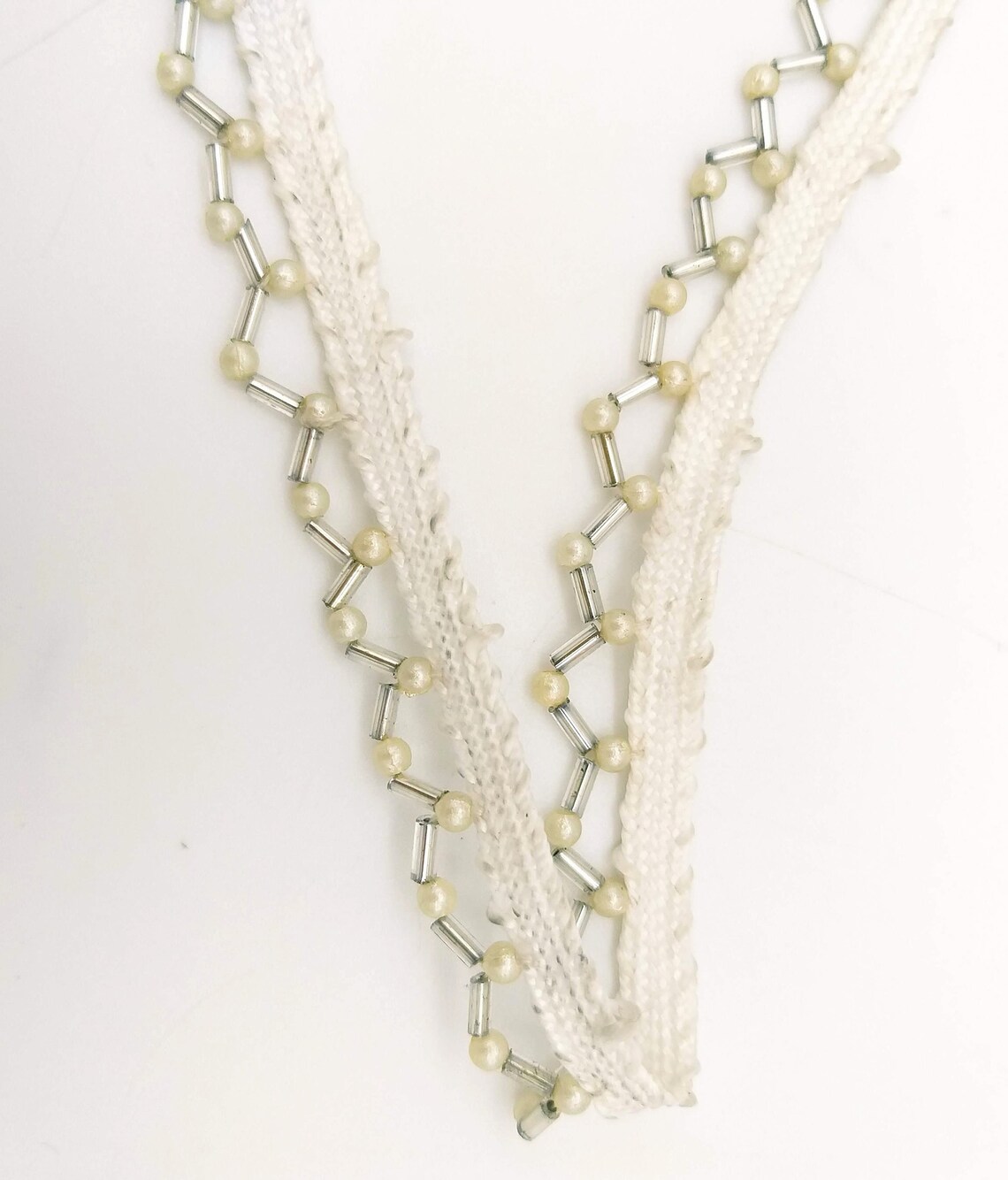 White Fringe Trim Beaded Trim White and Silver Beaded Trim - Etsy UK