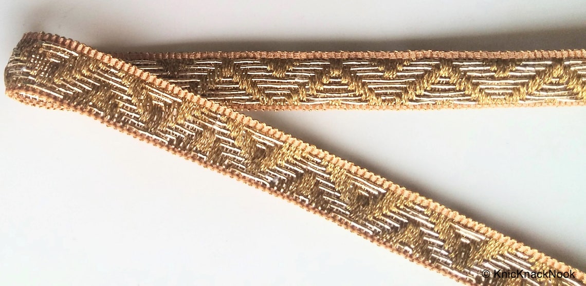 Gold/ Rose Gold Ribbon Lace Trim Approx. 15mm Wide - Etsy UK