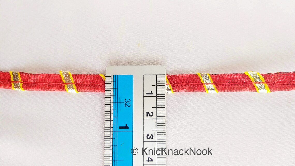 Maroon Red and Gold Stripes Piping Cord Trim Approx. 8 Mm - Etsy