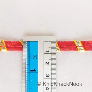 Maroon Red and Gold Stripes Piping Cord Trim, Approx. 8 Mm Wide, One ...