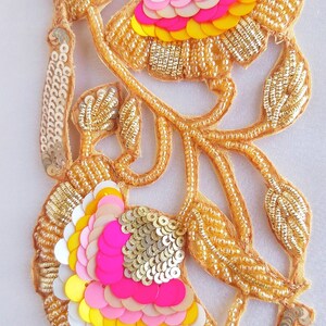 Exclusive Gold Hand Embroidered Cutwork Lace Trim Floral - Etsy UK