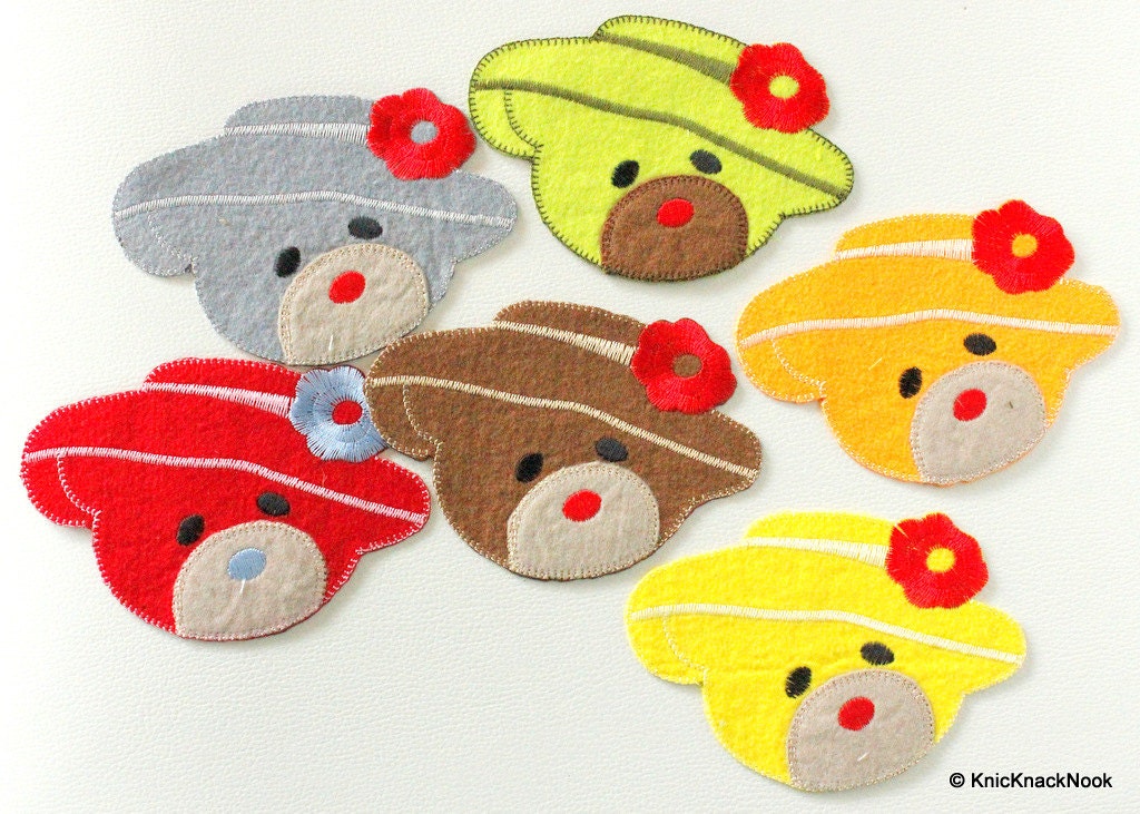 1 X Red Bear Embroidered Applique Patch Kids Applique Teddy - Etsy